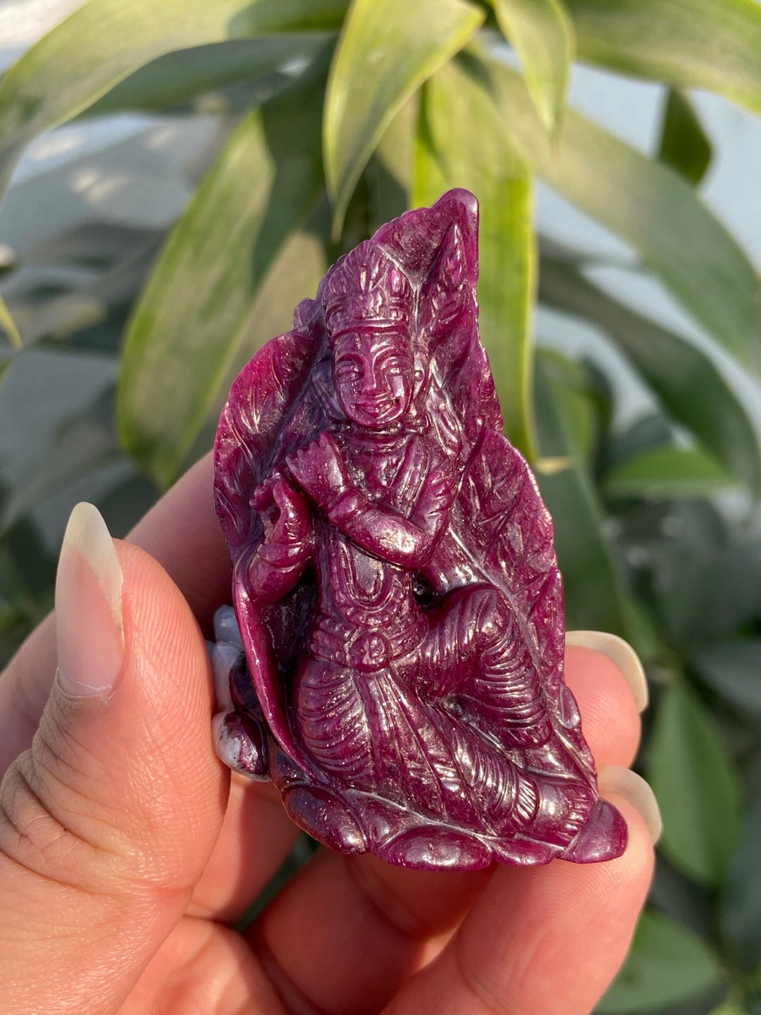 Ruby Krishna- Krishna Statue- Iskcon- Stone Krishna- Hindu Diety Statue- Carved Krishna ...