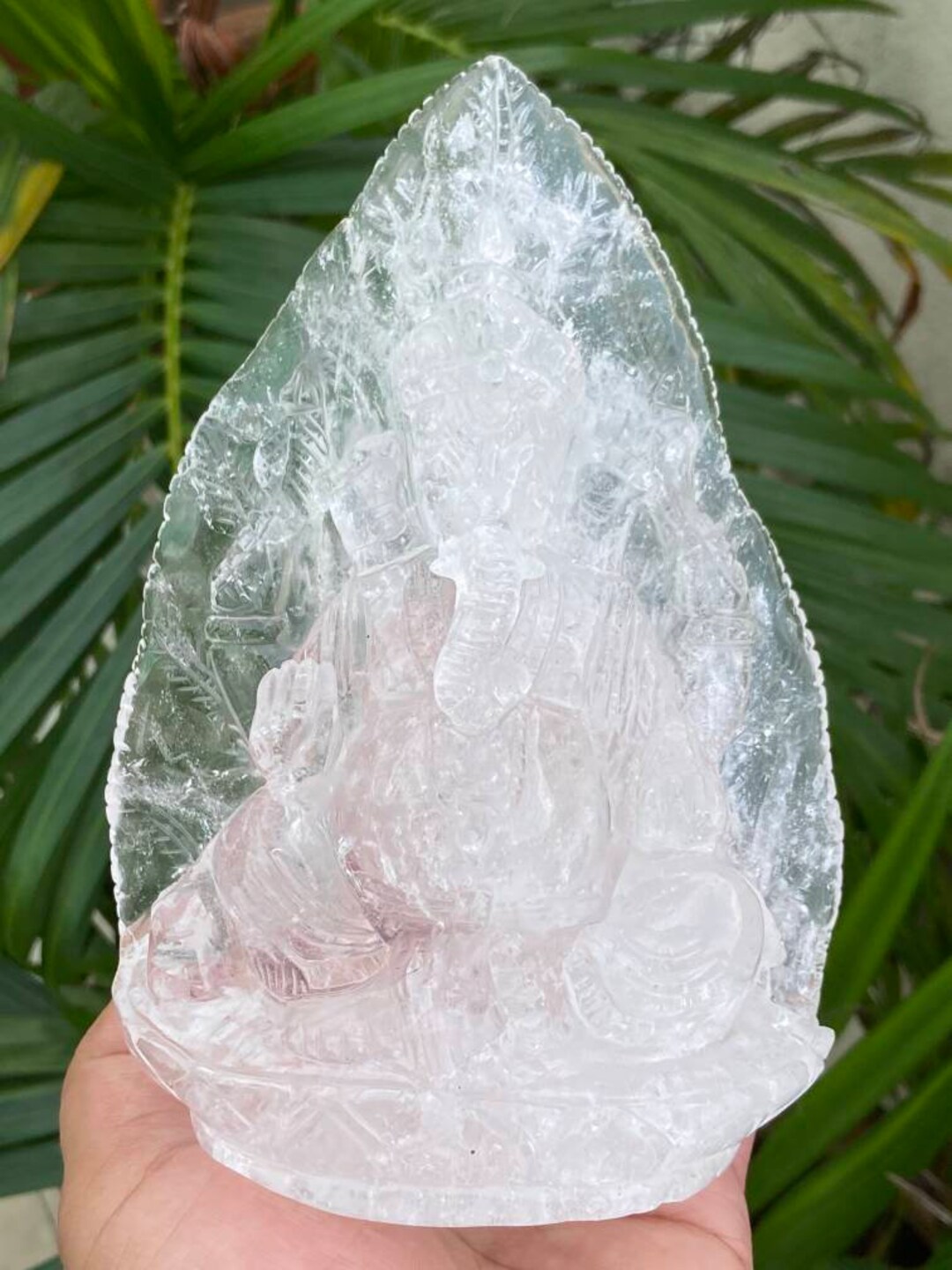 Clear Quartz Ganesha- Gemstone Ganesha- Crystal Ganesha- Carved Ganesh ...