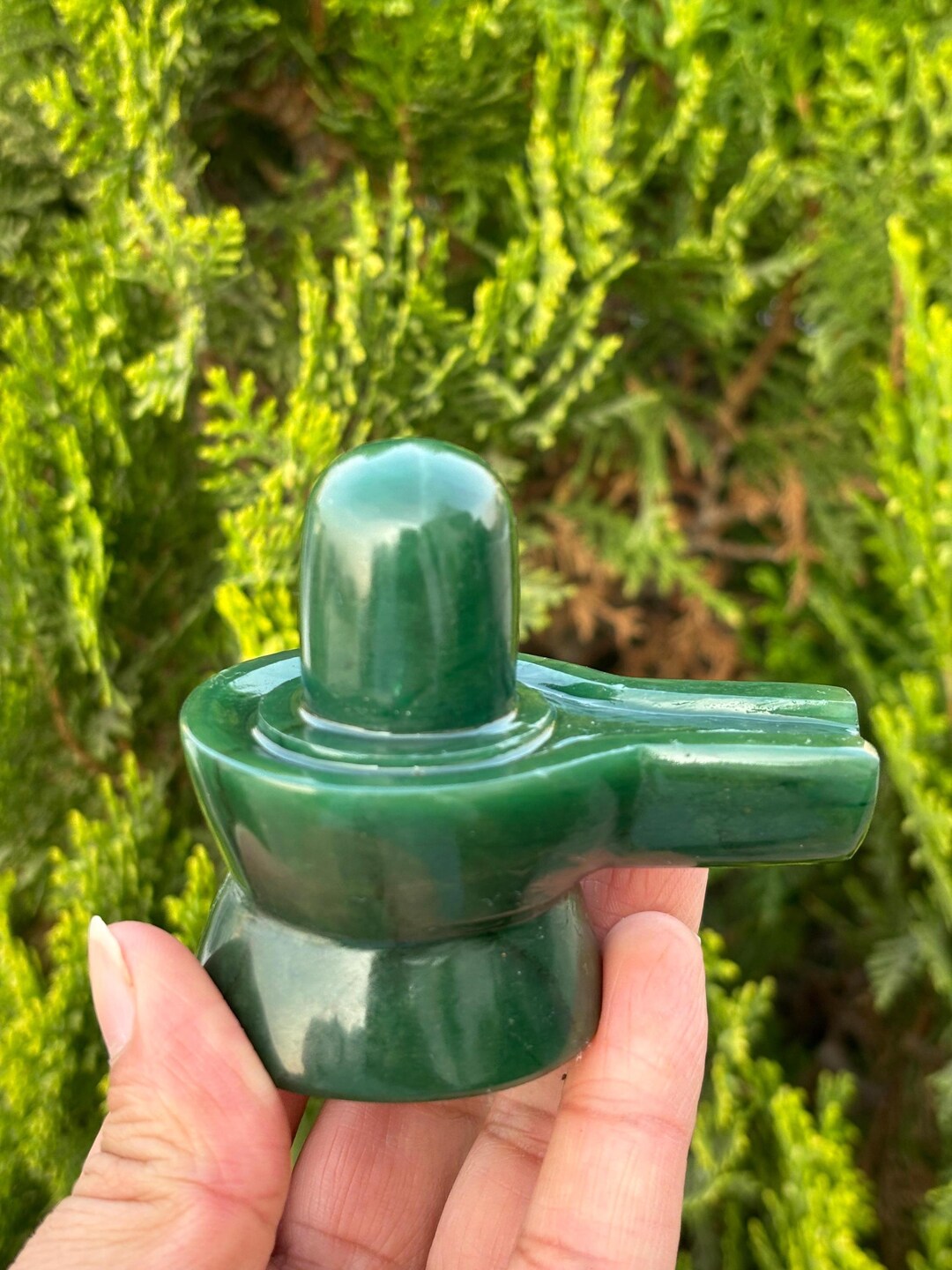 Hand Carved Fuchsite Shiva Lingam | Natural Green Crystal Shivling ...