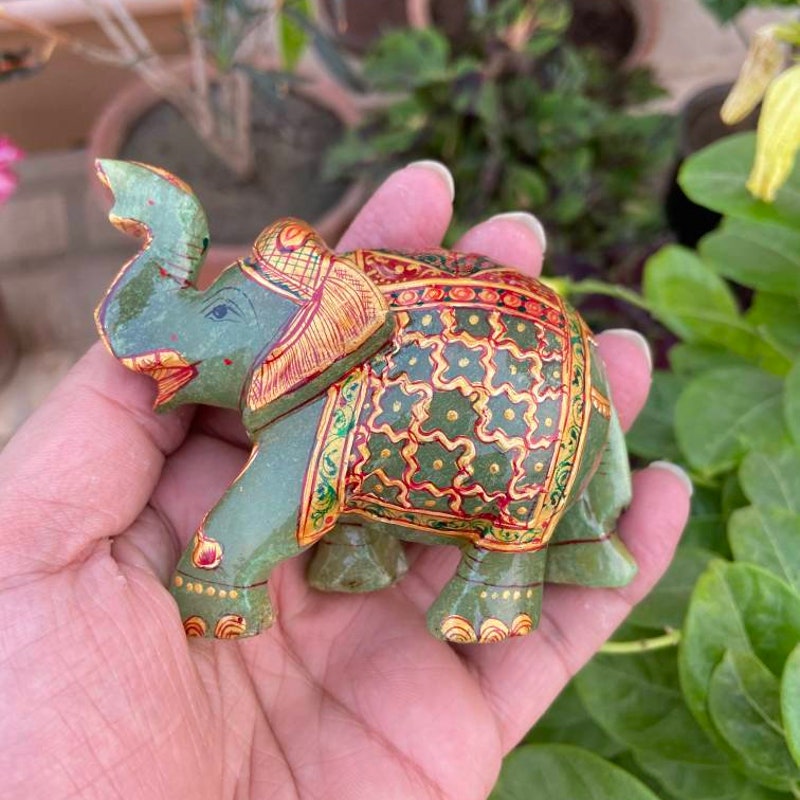 Jade Elephant Figurine - Etsy