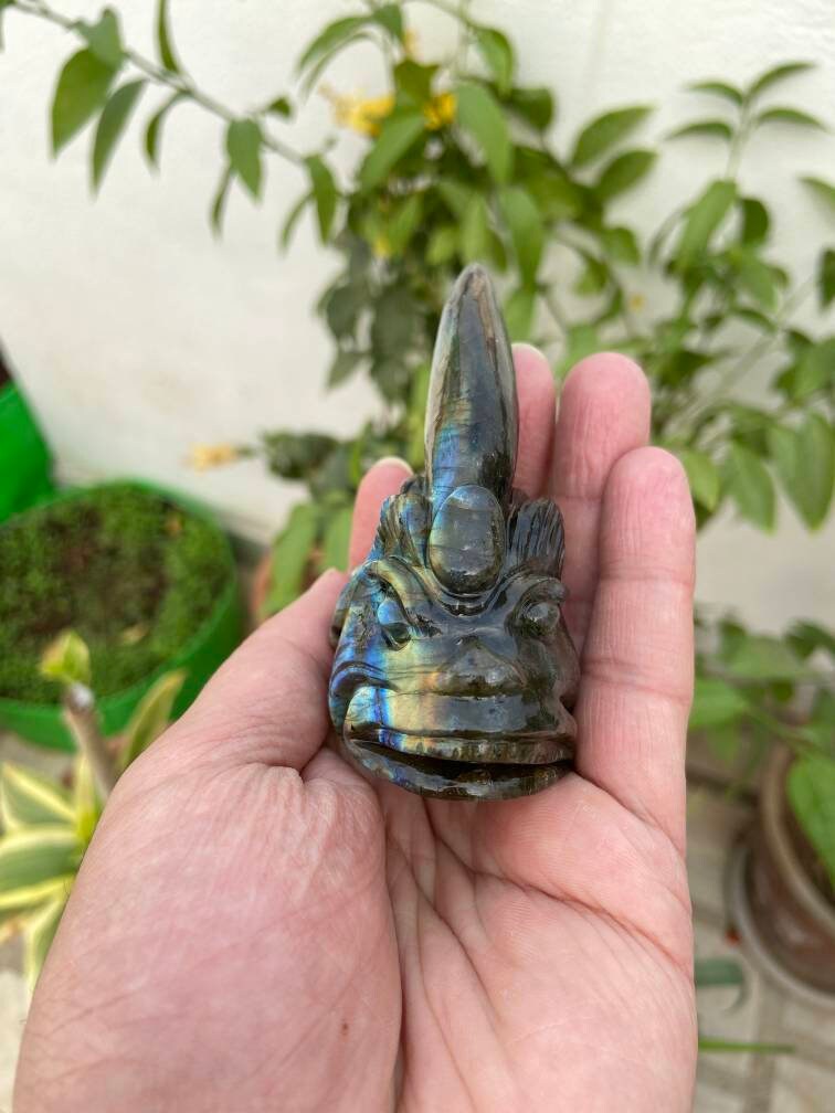 Hand Carved Labradorite Dragon – Gemstone Animal Figurine - Etsy