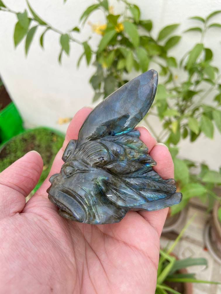 Hand Carved Labradorite Dragon – Gemstone Animal Figurine - Etsy