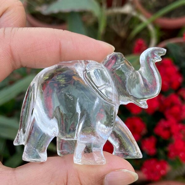 Small Crystal Elephant - Etsy