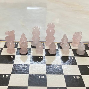 Gemstone Chess Set- Tiger Eye Chess- Rose Quartz Chess- Chess Set ...
