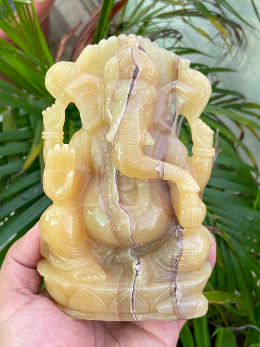 Calcite Ganesha- Gemstone Ganesha- Ganesh Statue- Yellow Stone Ganesha ...