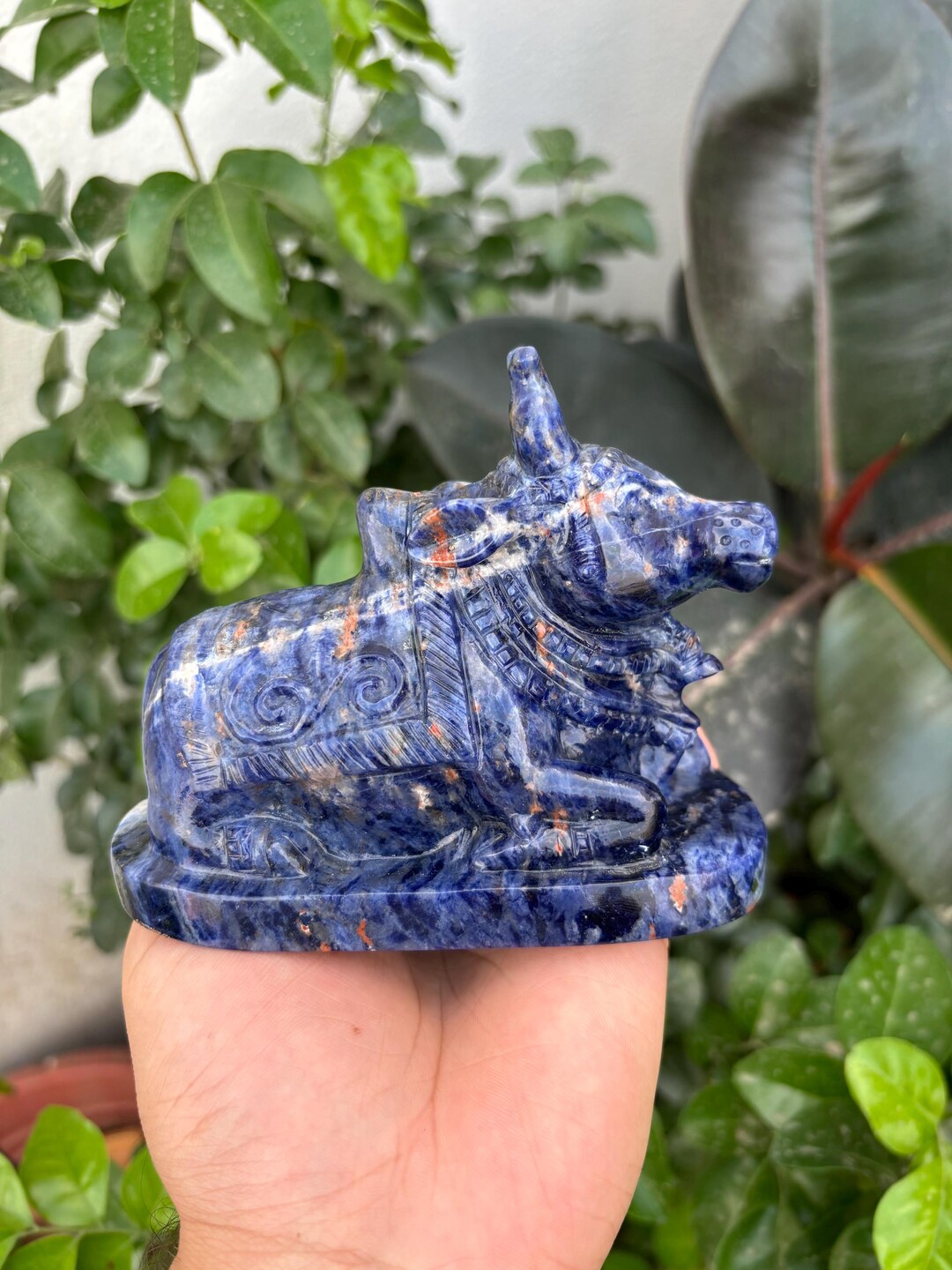 Sodalite Nandi- Nandi Statue- Gemstone Nandi- Good Luck Gifts- Nandi ...