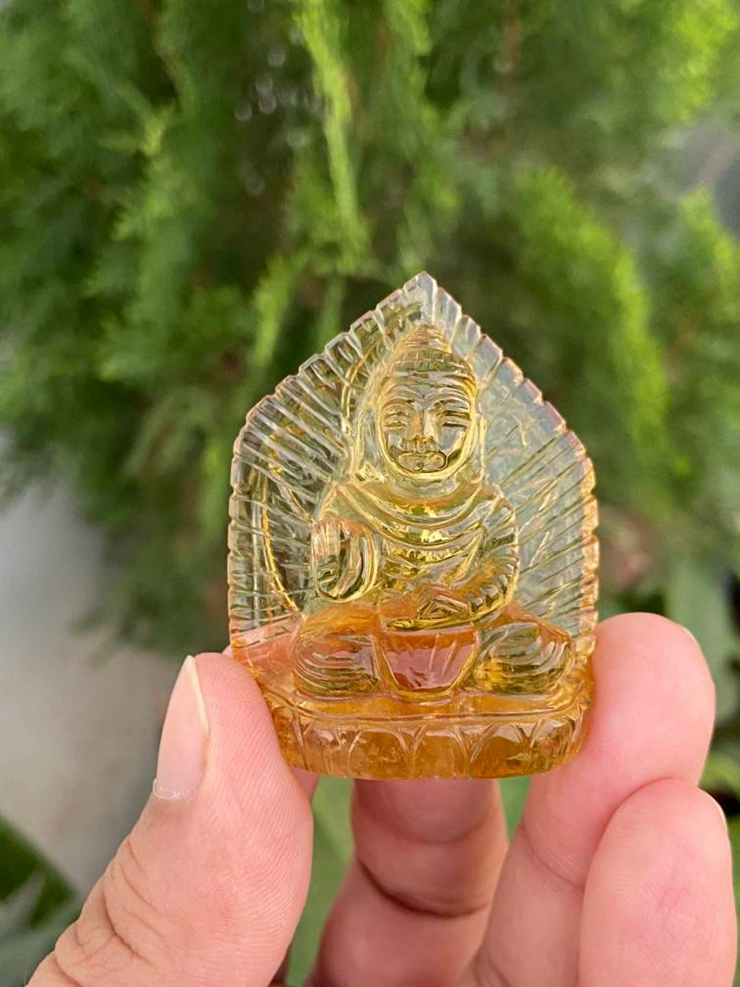 Hand Carved Honey Citrine Buddha Statue | Natural Zambian Citrine ...