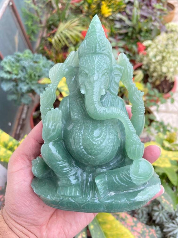 Art & Collectibles Ganesha Idol Aventurine Ganesha Gemstone Ganesha ...