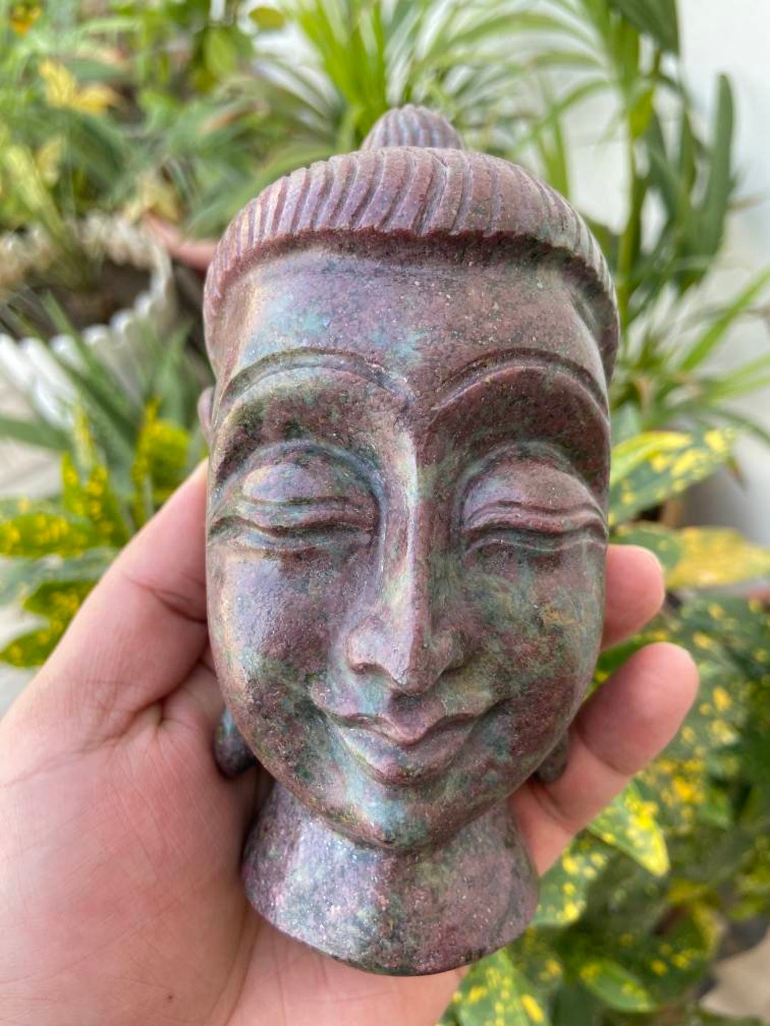 Ruby in Kynaite Buddha Head- Gemstone Buddha Head- Big Buddha Head ...