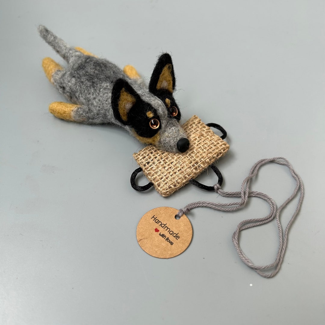 Felted Blue Heeler Bittingtug Ornament light / Keychain - Etsy