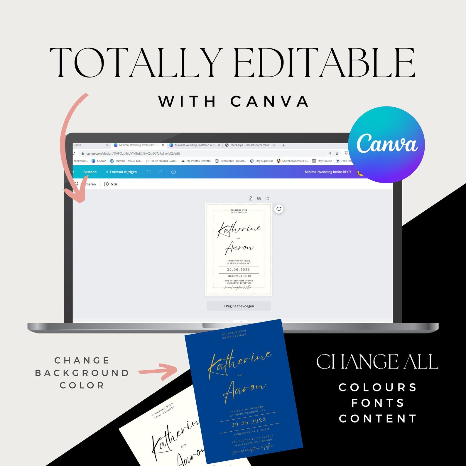 Minimalist Wedding Program Template 4x8 Slim Order of Service ...