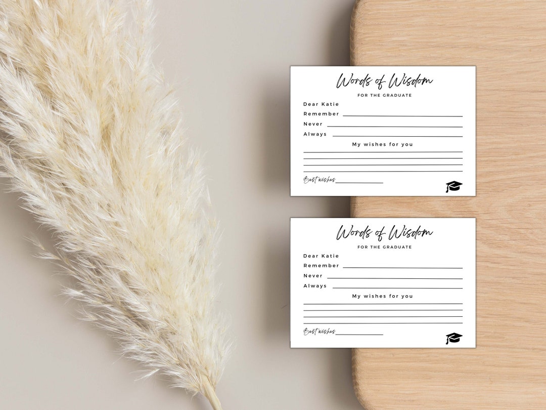 Words of Wisdom for the Graduate Class of 2023 Card, Graduation Party ...