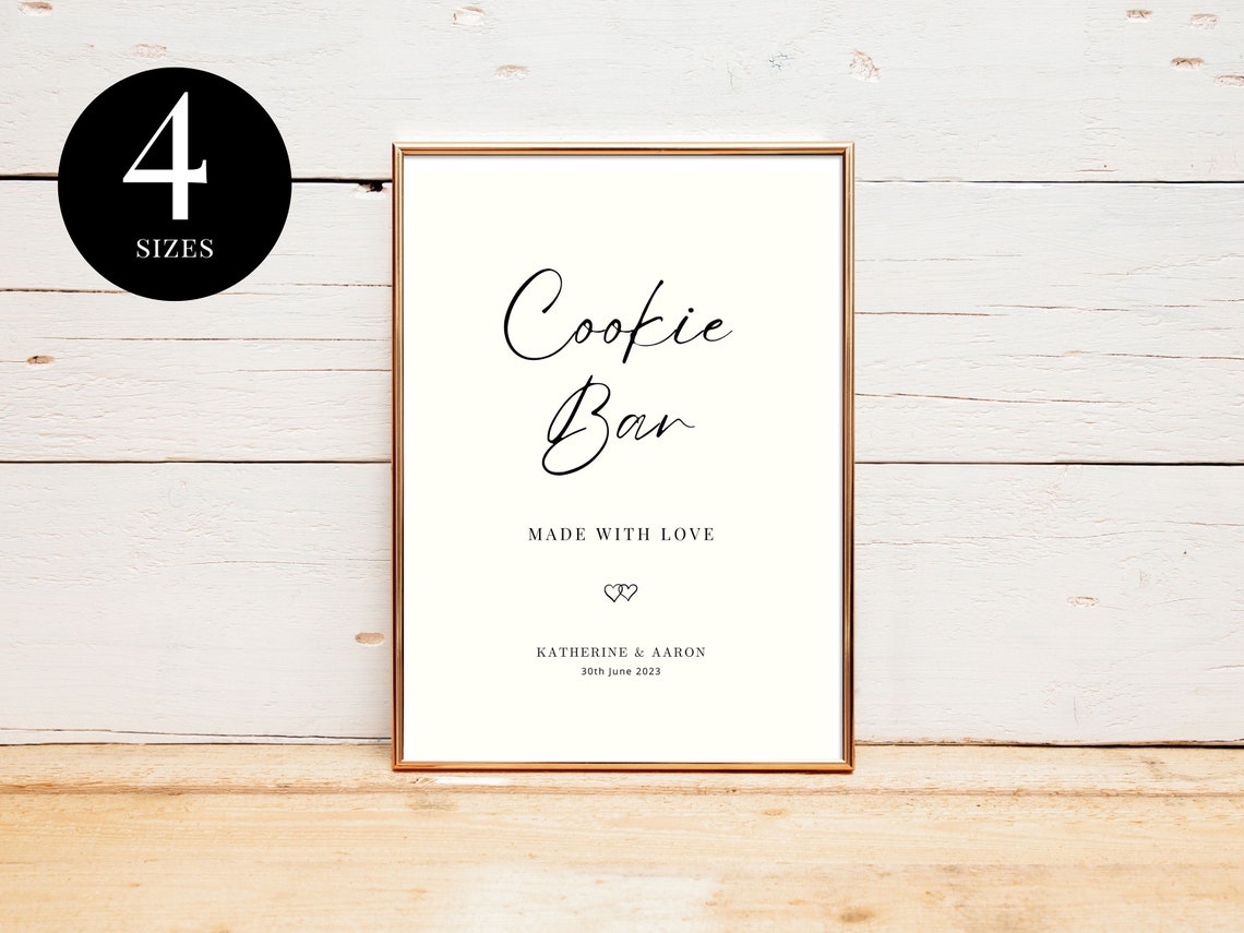 Cookie Bar Sign Template Dessert Bar Sign Wedding Cookie - Etsy