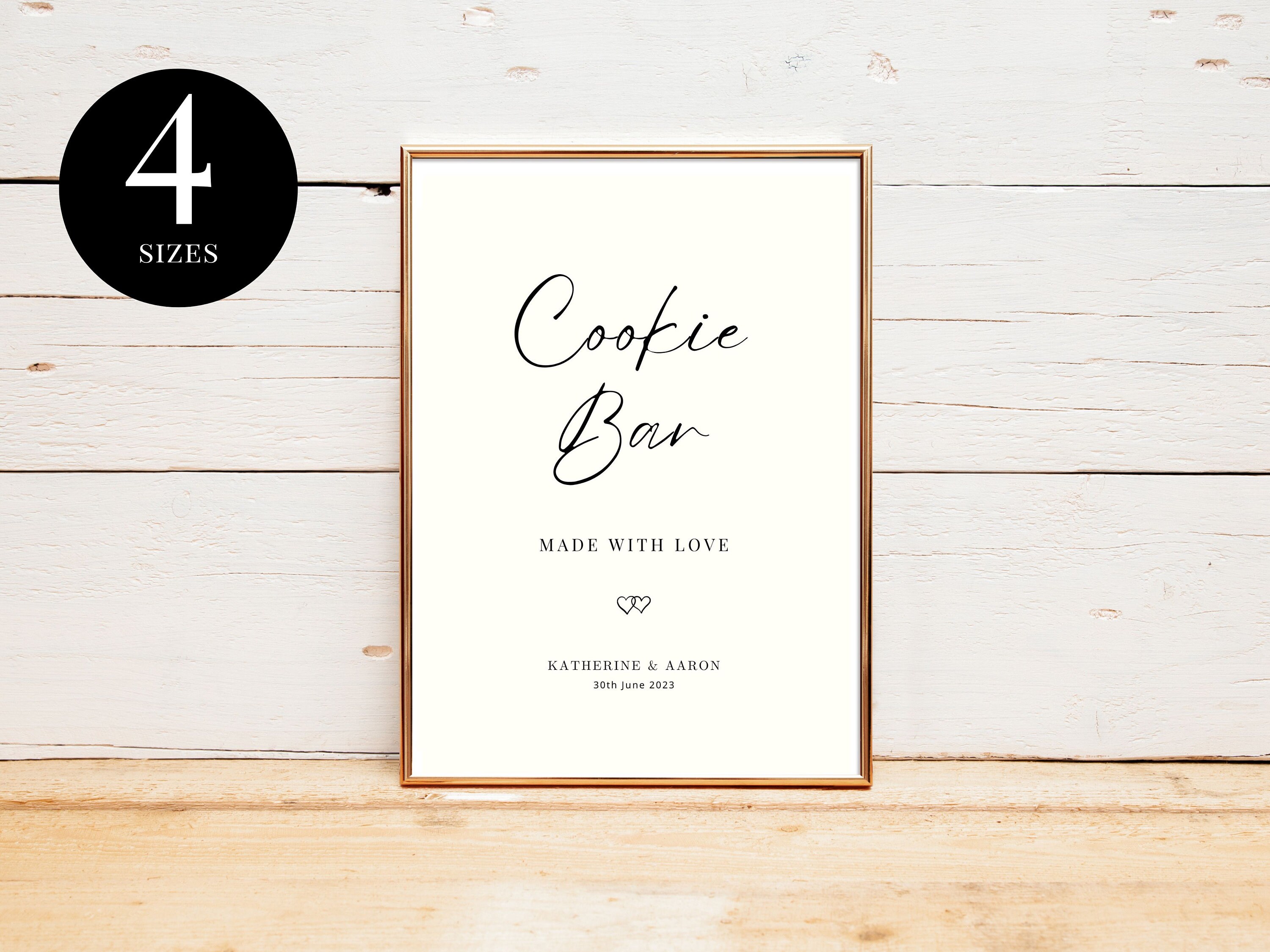 Cookie Bar Sign Template, Dessert Bar Sign, Wedding Cookie Table Sign ...