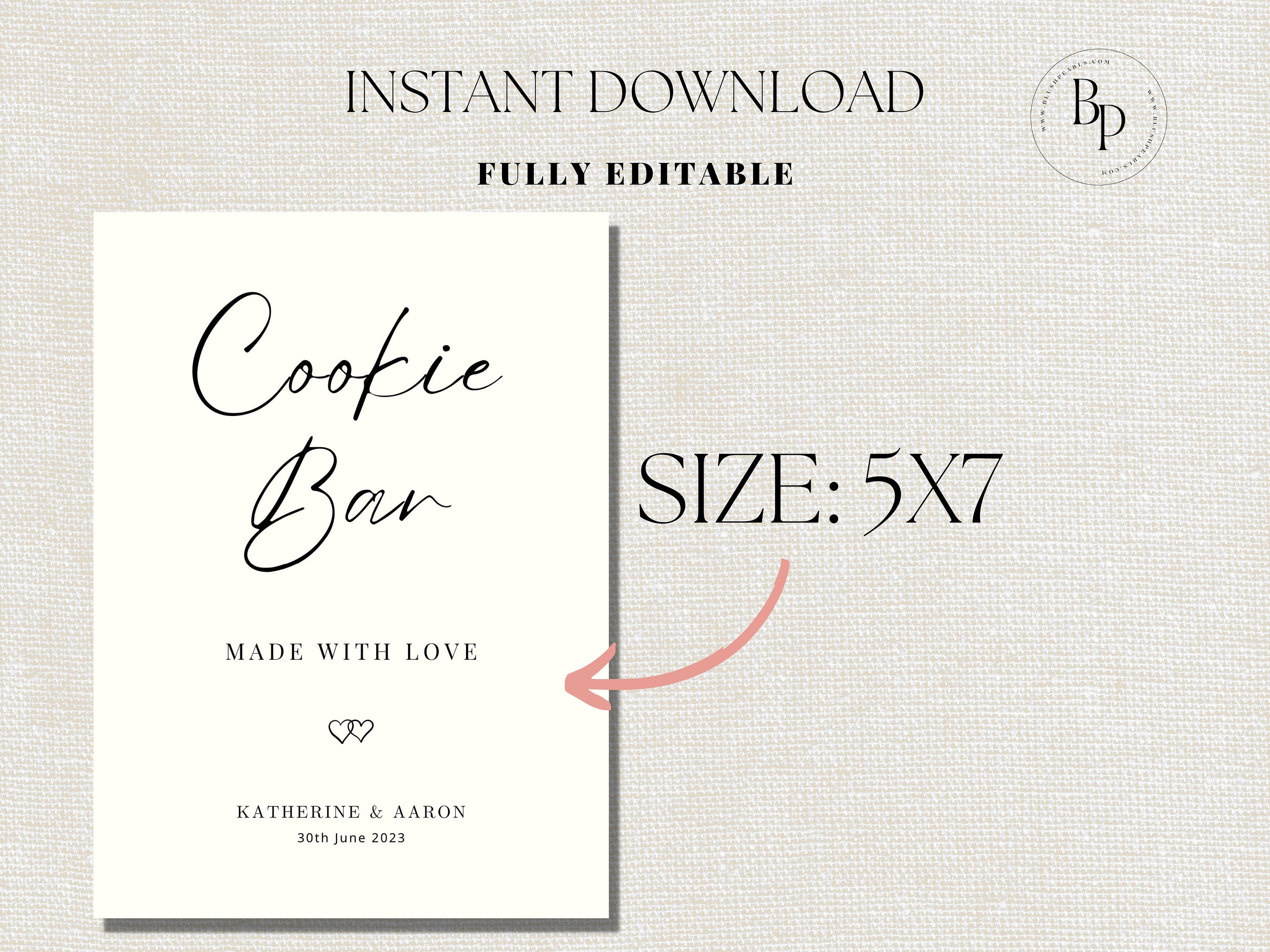 Cookie Bar Sign Template, Dessert Bar Sign, Wedding Cookie Table Sign ...