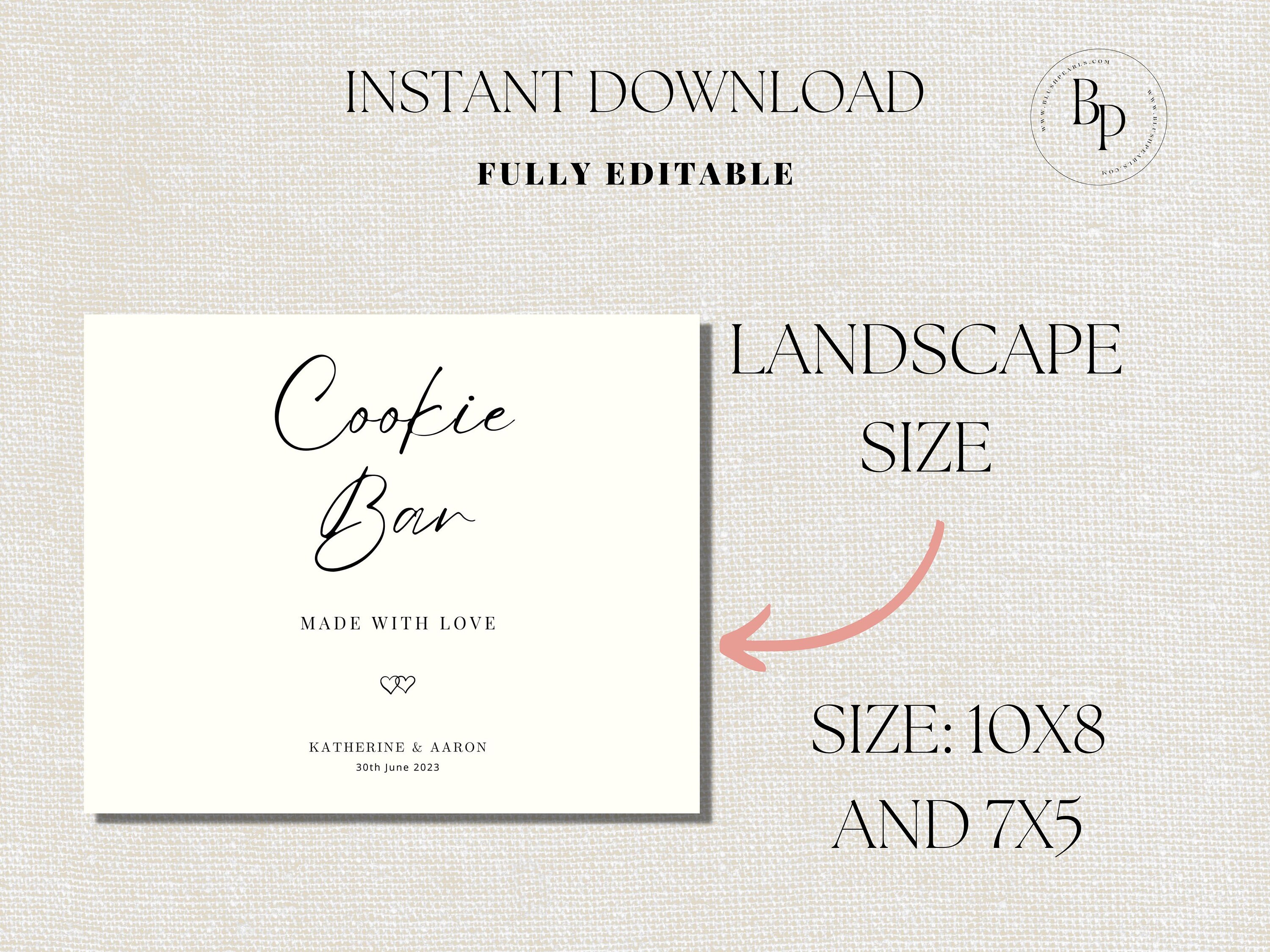 Cookie Bar Sign Template, Dessert Bar Sign, Wedding Cookie Table Sign ...