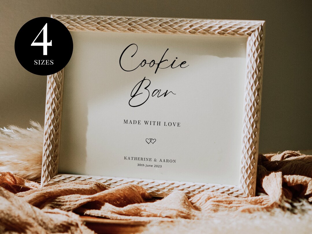 Cookie Bar Sign Editable Template Landscape, Dessert Bar Sign, Wedding ...