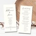 Minimalist Wedding Program Template 4x8 Slim Order of Service ...