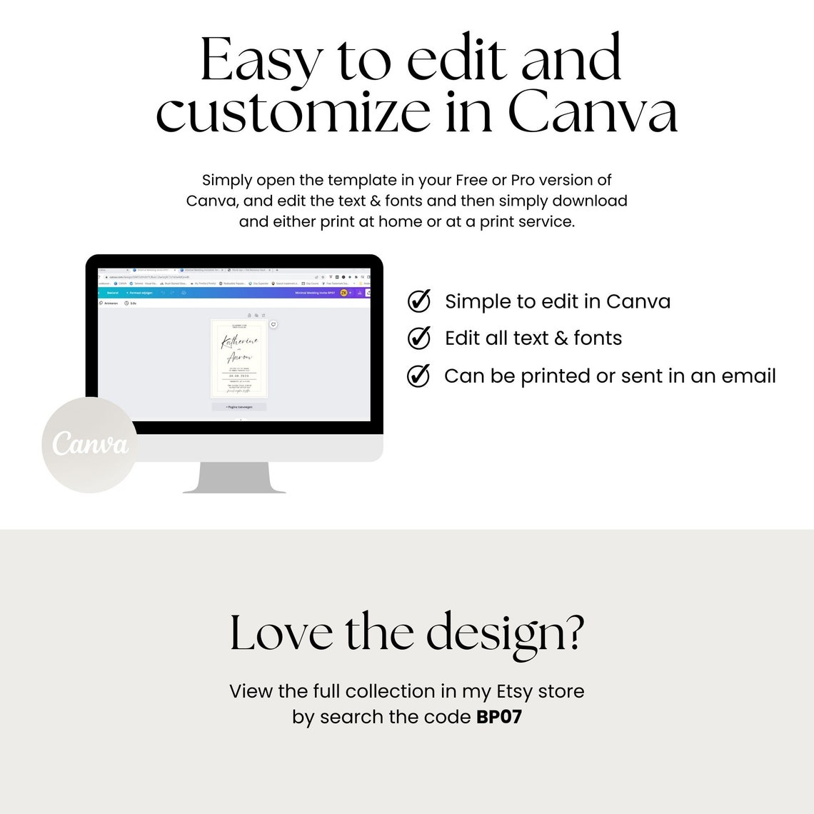 Minimalist Wedding Program Template 4x8 Slim Order of Service ...