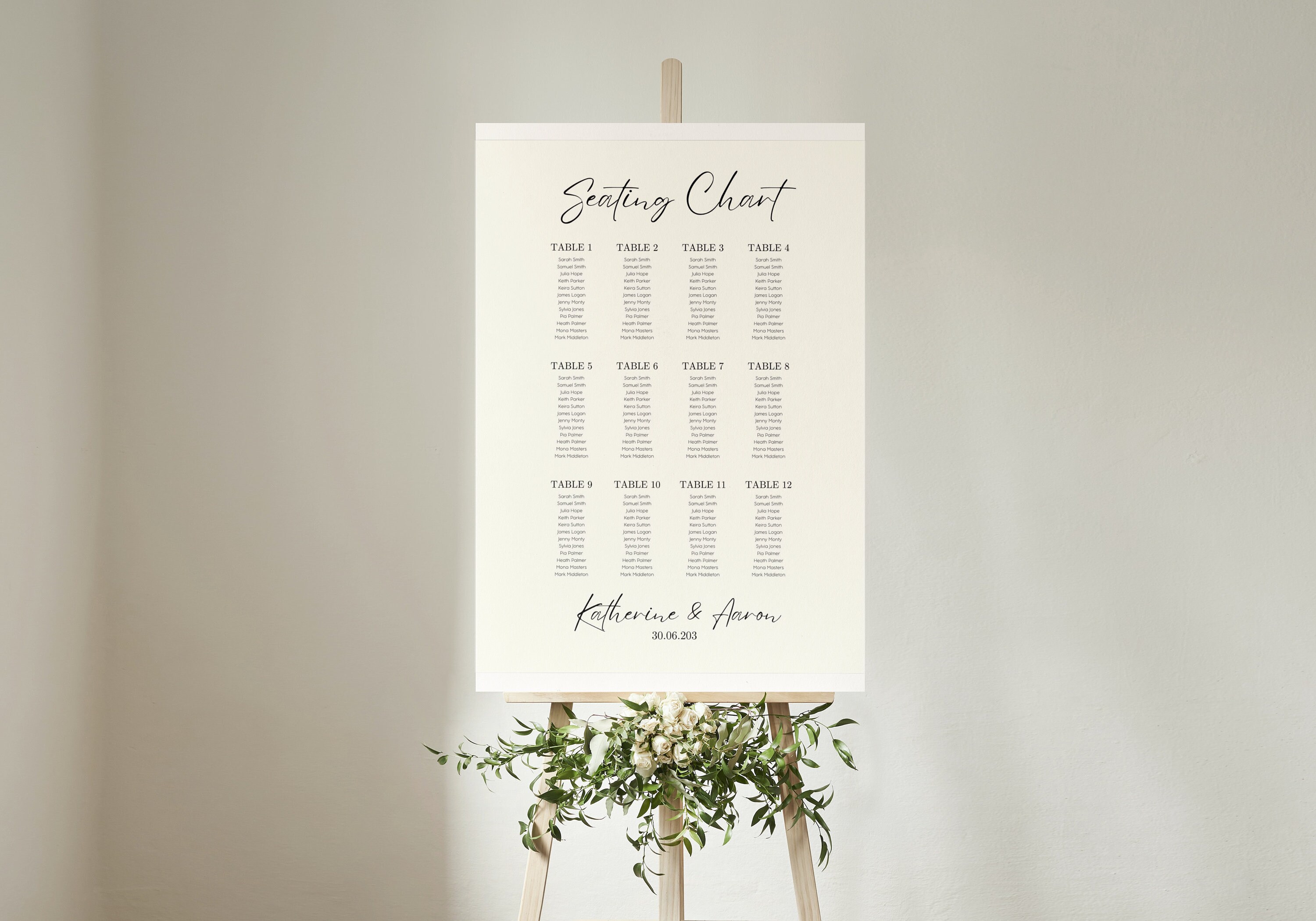 Canva Template Wedding Seating Chart, Seating Chart Template, Seating ...
