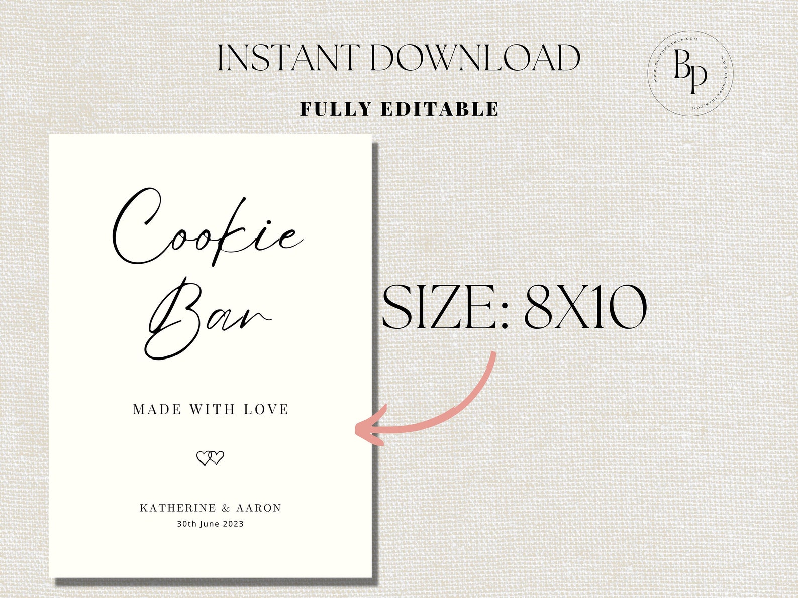 Cookie Bar Sign Template, Dessert Bar Sign, Wedding Cookie Table Sign ...