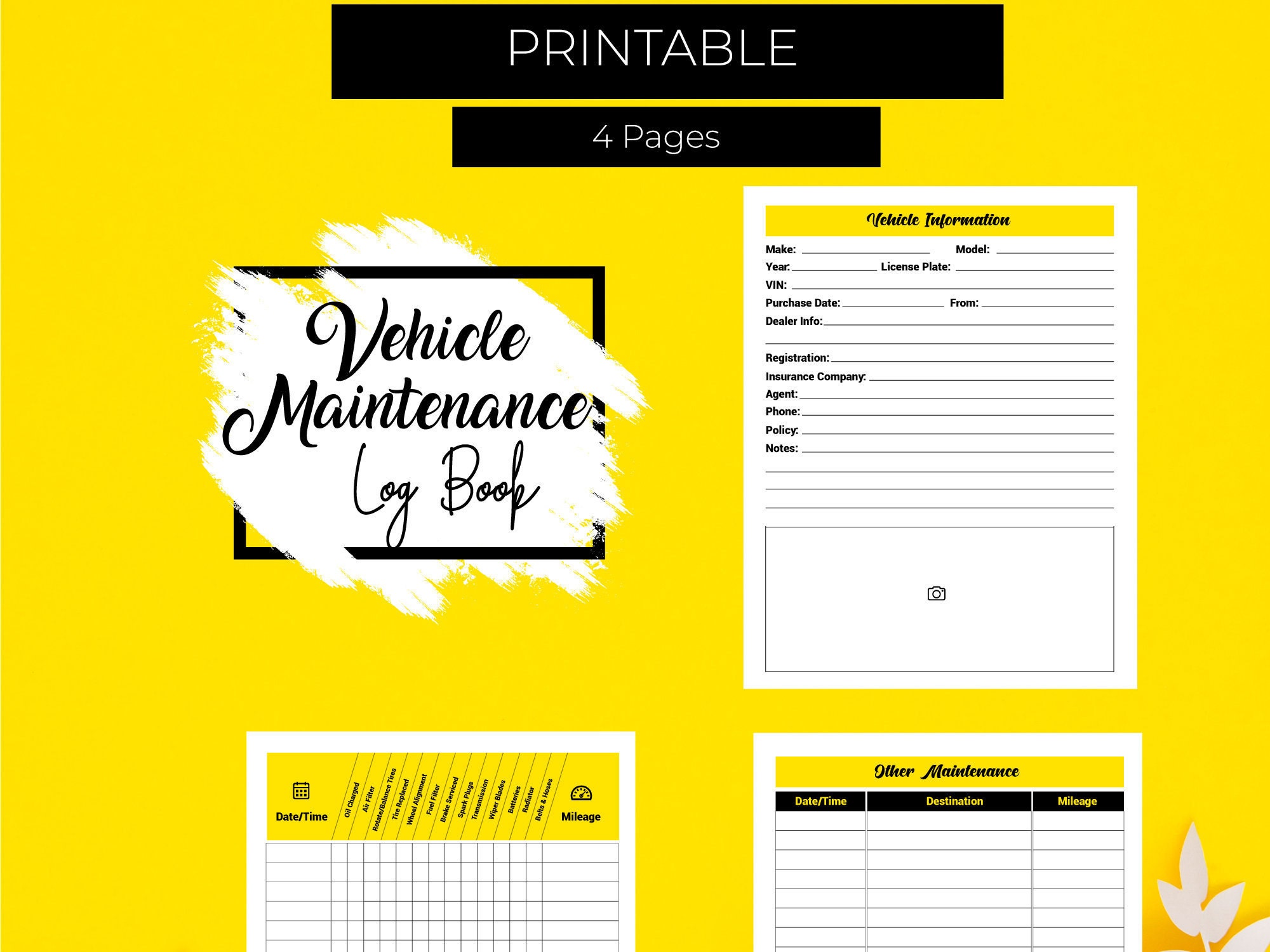 printable-vehicle-maintenance-log-book-car-maintenance-log-etsy