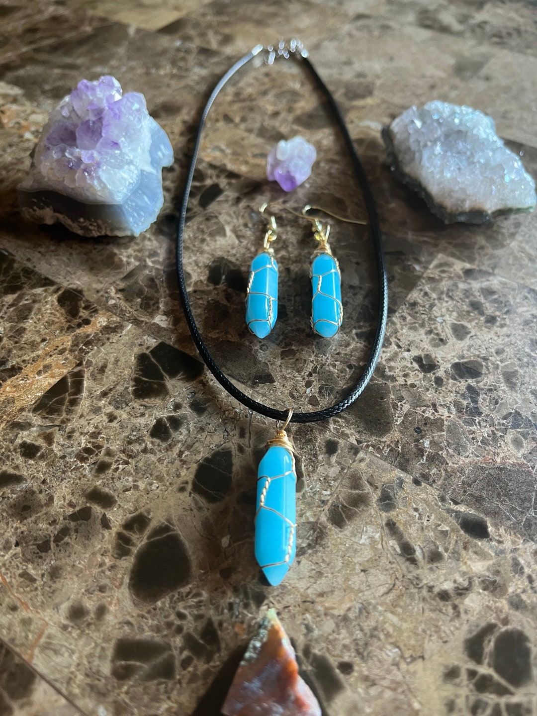 Blue Glow in the Dark Luminous Stone Pendant Crystal,car Decor ...
