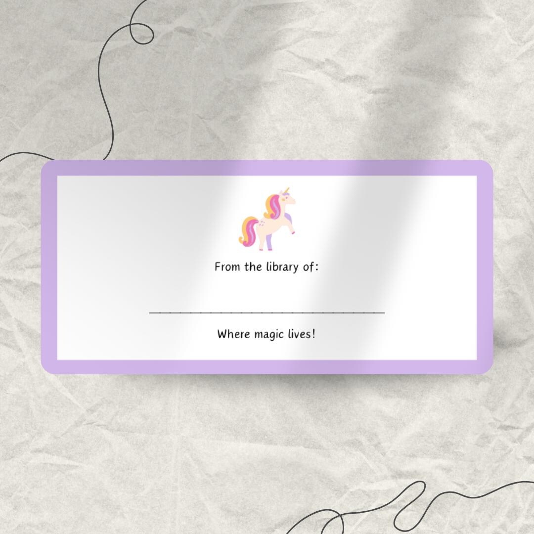 Editable Unicorn-themed Book Label Template – Custom Canva Design for ...