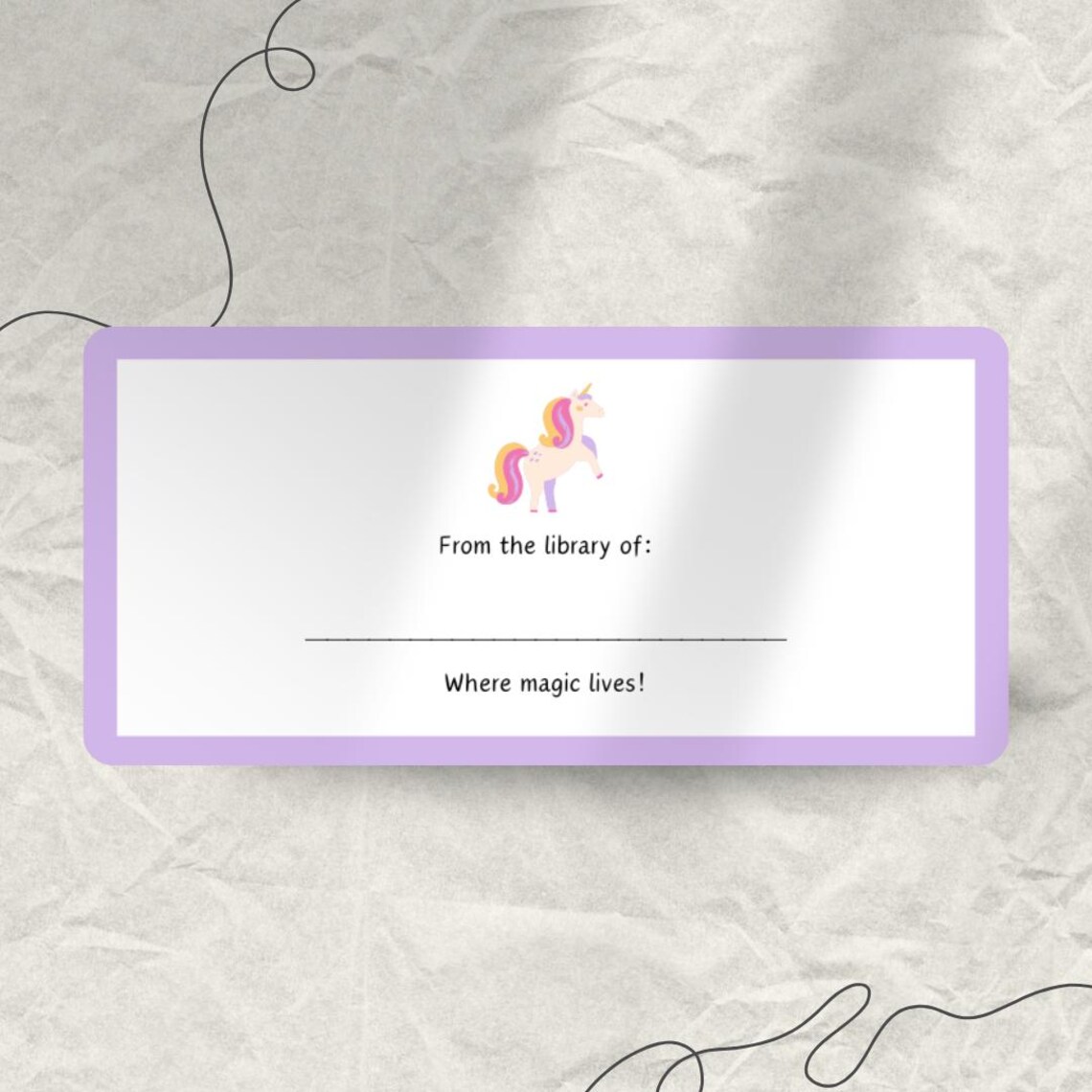 Editable Unicorn-themed Book Label Template – Custom Canva Design for ...