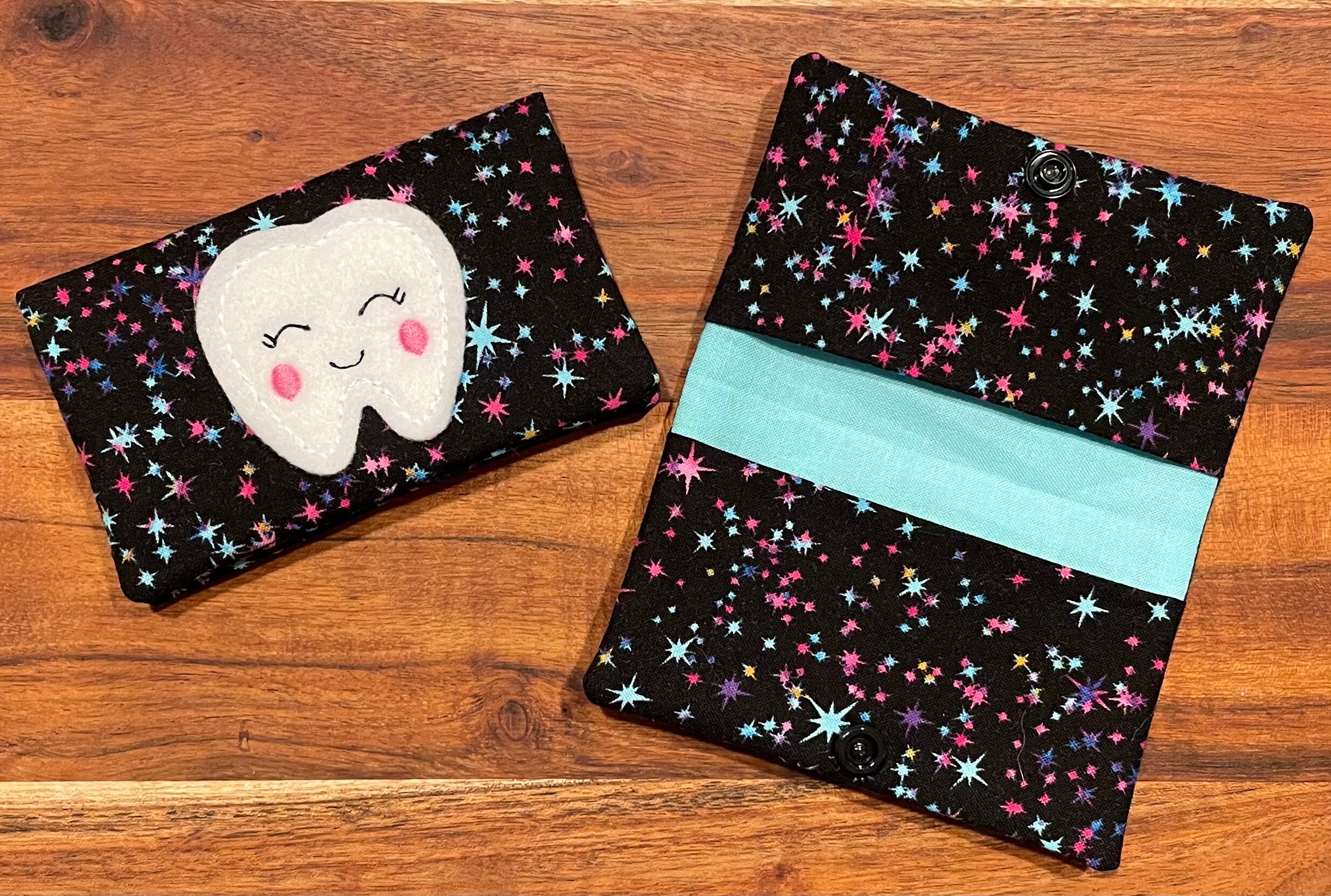 Tooth Fairy Pocket Holder Starry Night With Smile Tooth Appliqué - Etsy