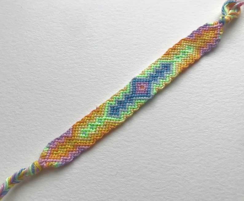 Pastel Rainbow Friendship Bracelet Handcrafted Woven - Etsy
