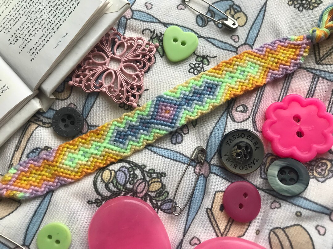 Pastel Rainbow Friendship Bracelet Handcrafted Woven - Etsy