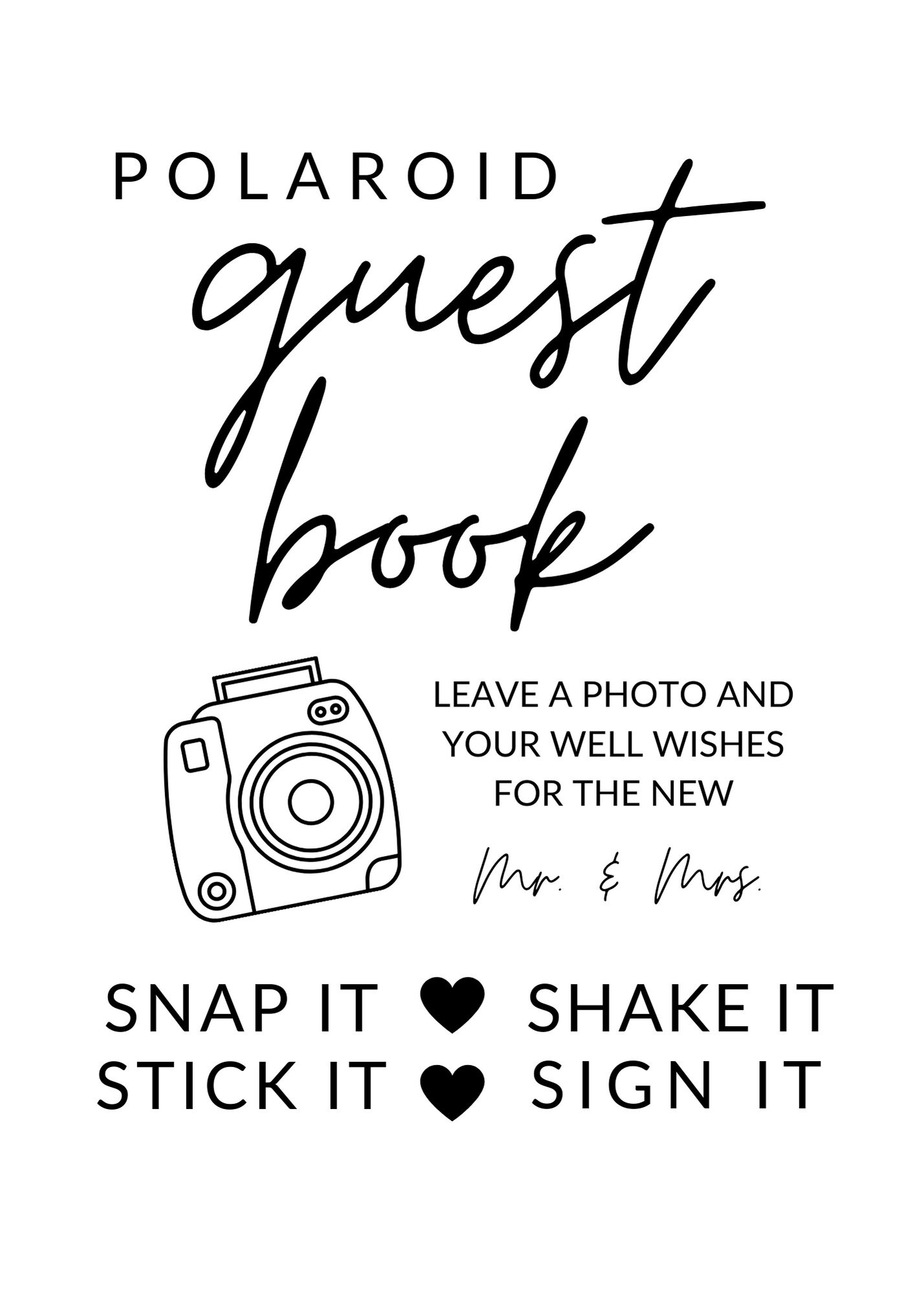 Wedding Polaroid Guest Book Sign, Photo Guest Book Sign, Printable ...