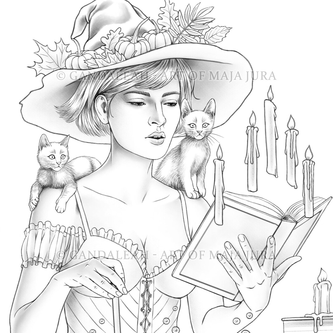 Brewing Trouble Coloring Page for Adults: Hand Drawn Printable ...