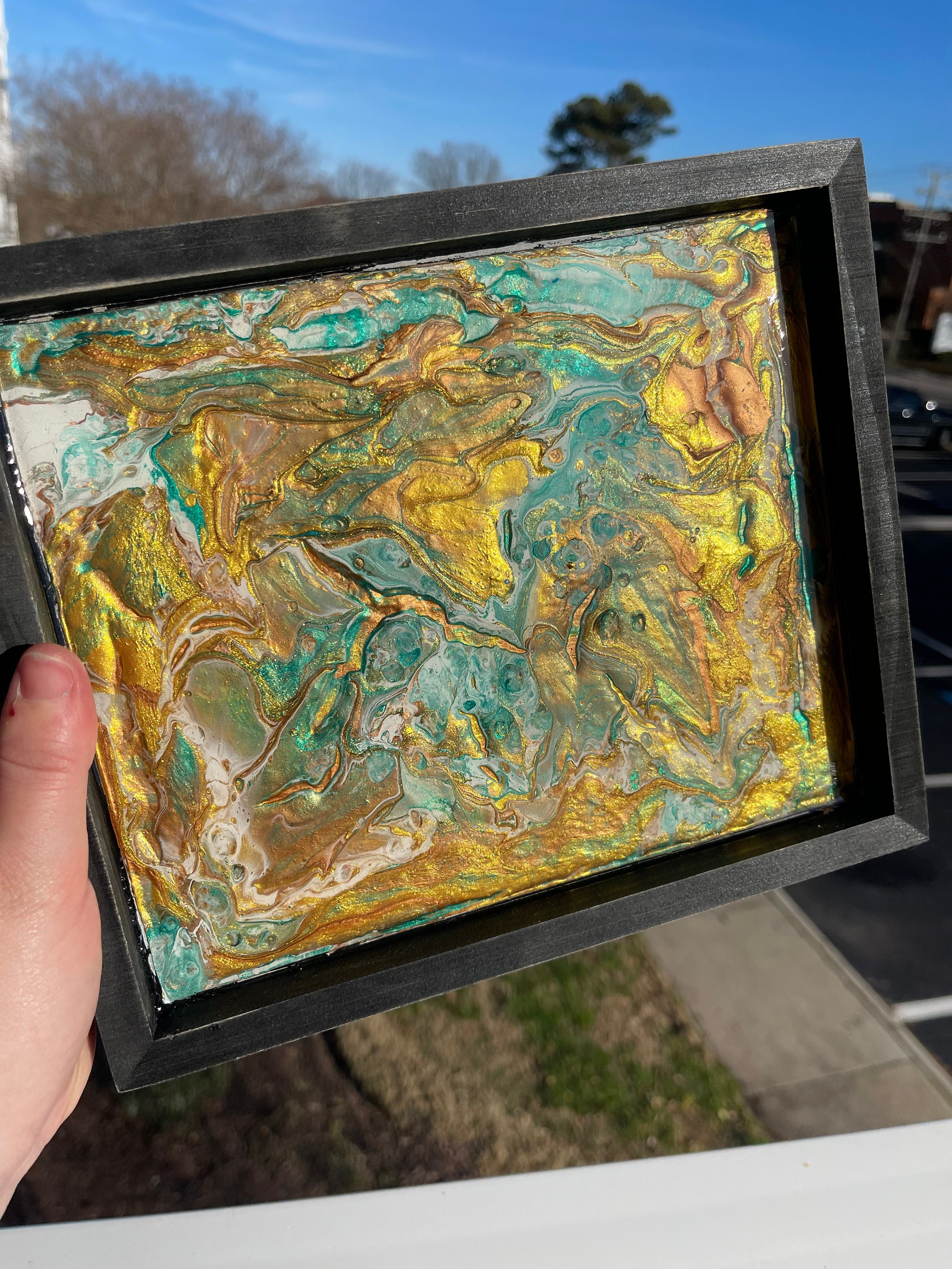 Volcano Eruption 8x10 Acrylic Dutch Painting, Coated in Resin ...