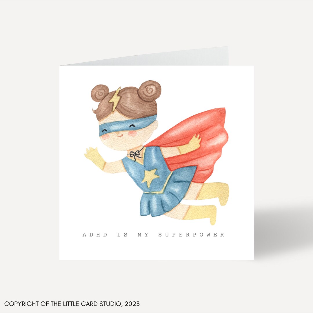 ADHD is My Superpower Card, Neurodivergent Super Heroes - Etsy