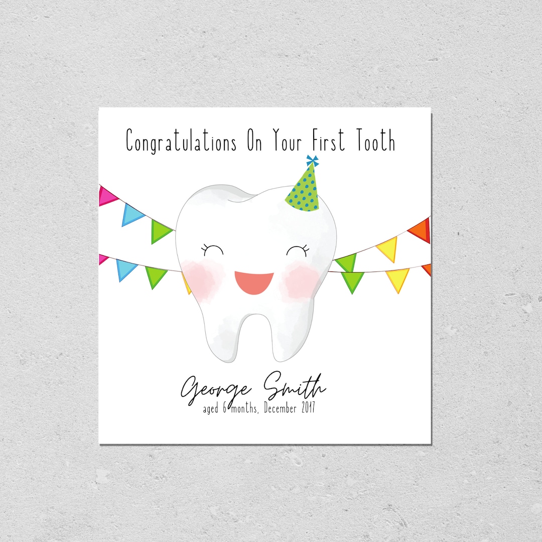 Congratulations on Your First Tooth Personalised Baby Milestone Card - Etsy