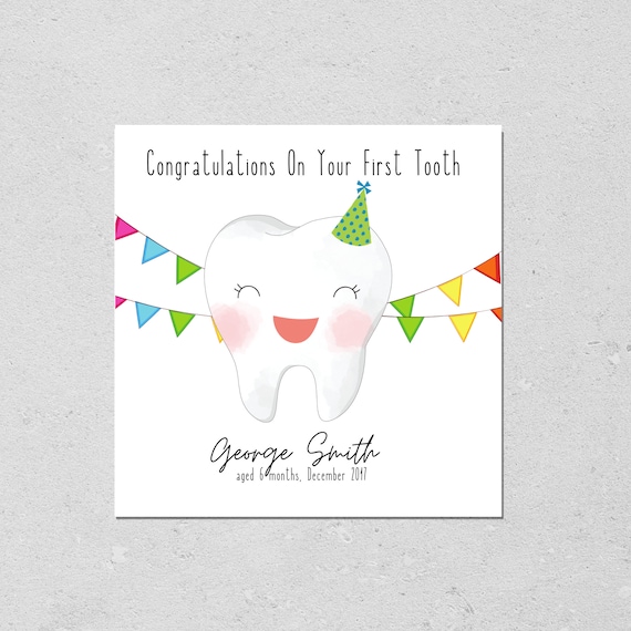 Congratulations On Your First Tooth Personalised Baby | Etsy