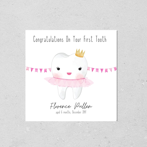 First Tooth Celebration Card Cute Tooth Illustration - Etsy UK