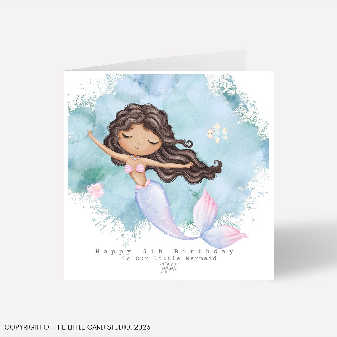 Our Little Mermaid Birthday Card, Birthday Card for A Little Mermaid - Etsy