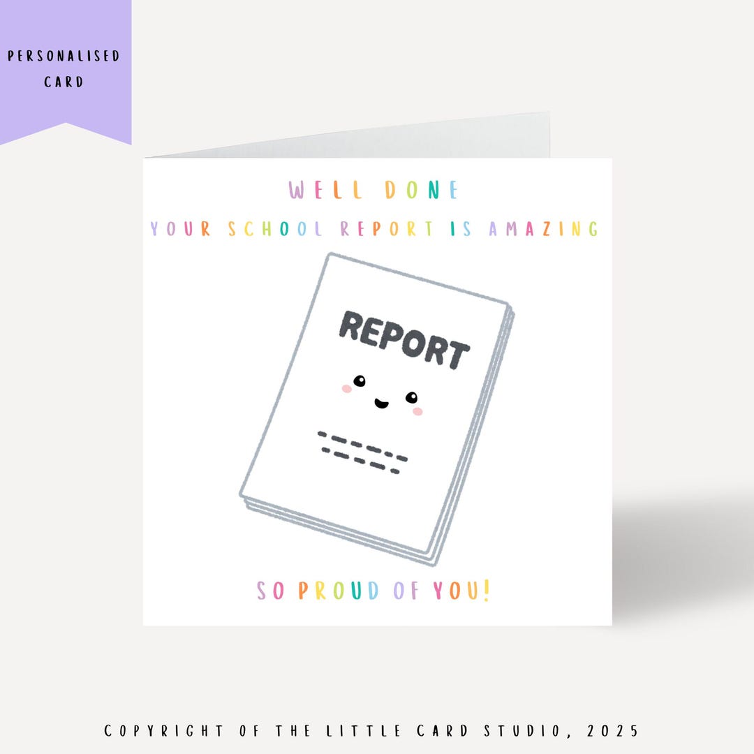 School Report Well Done Card, Congratulations on Your School Award ...
