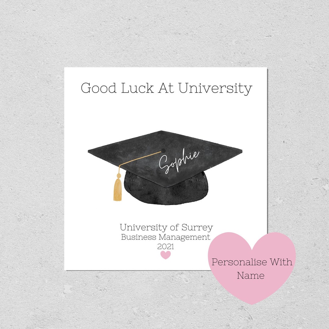 Good Luck Card, Starting University, Watercolour Illustration ...
