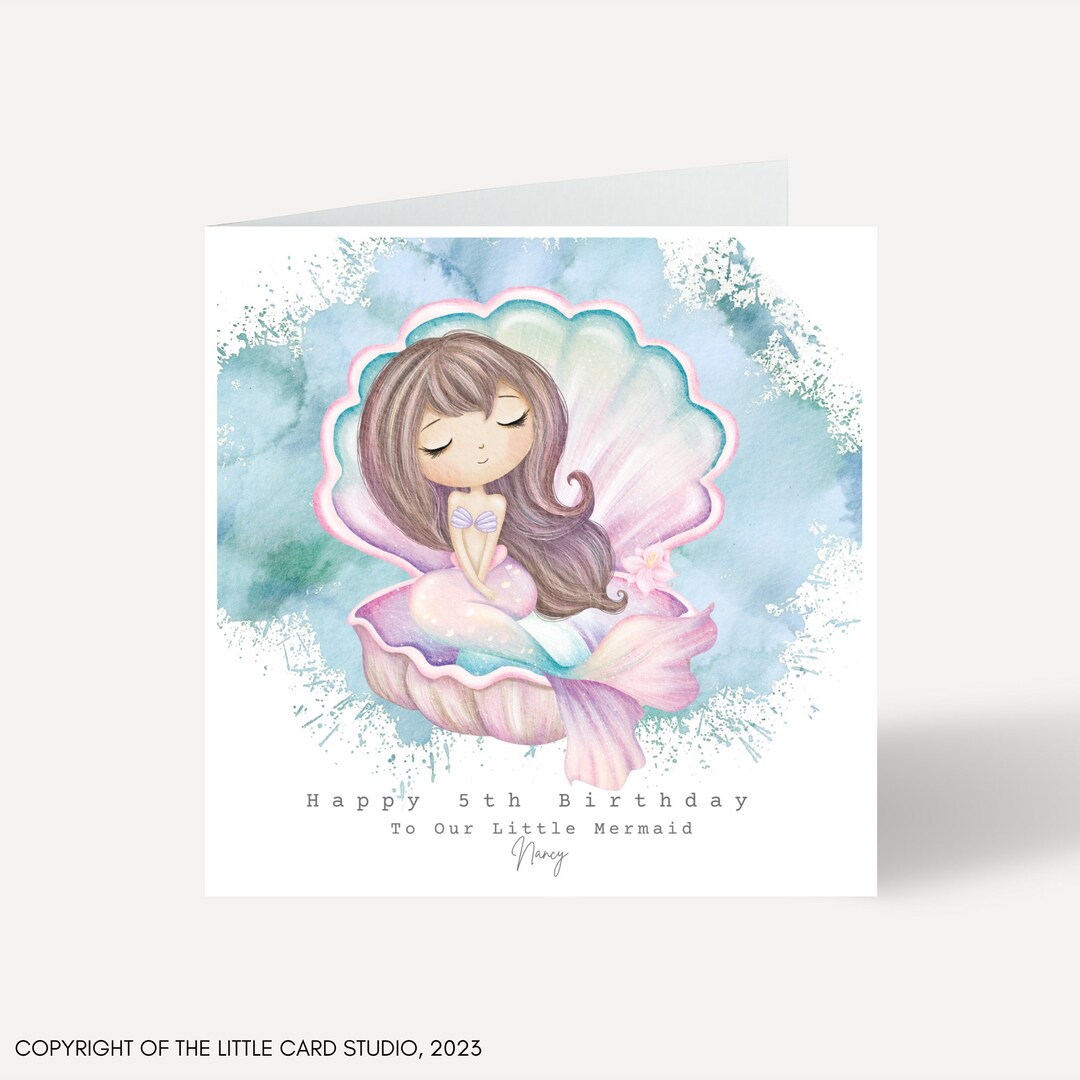 Our Little Mermaid Birthday Card, Birthday Card for A Little Mermaid - Etsy