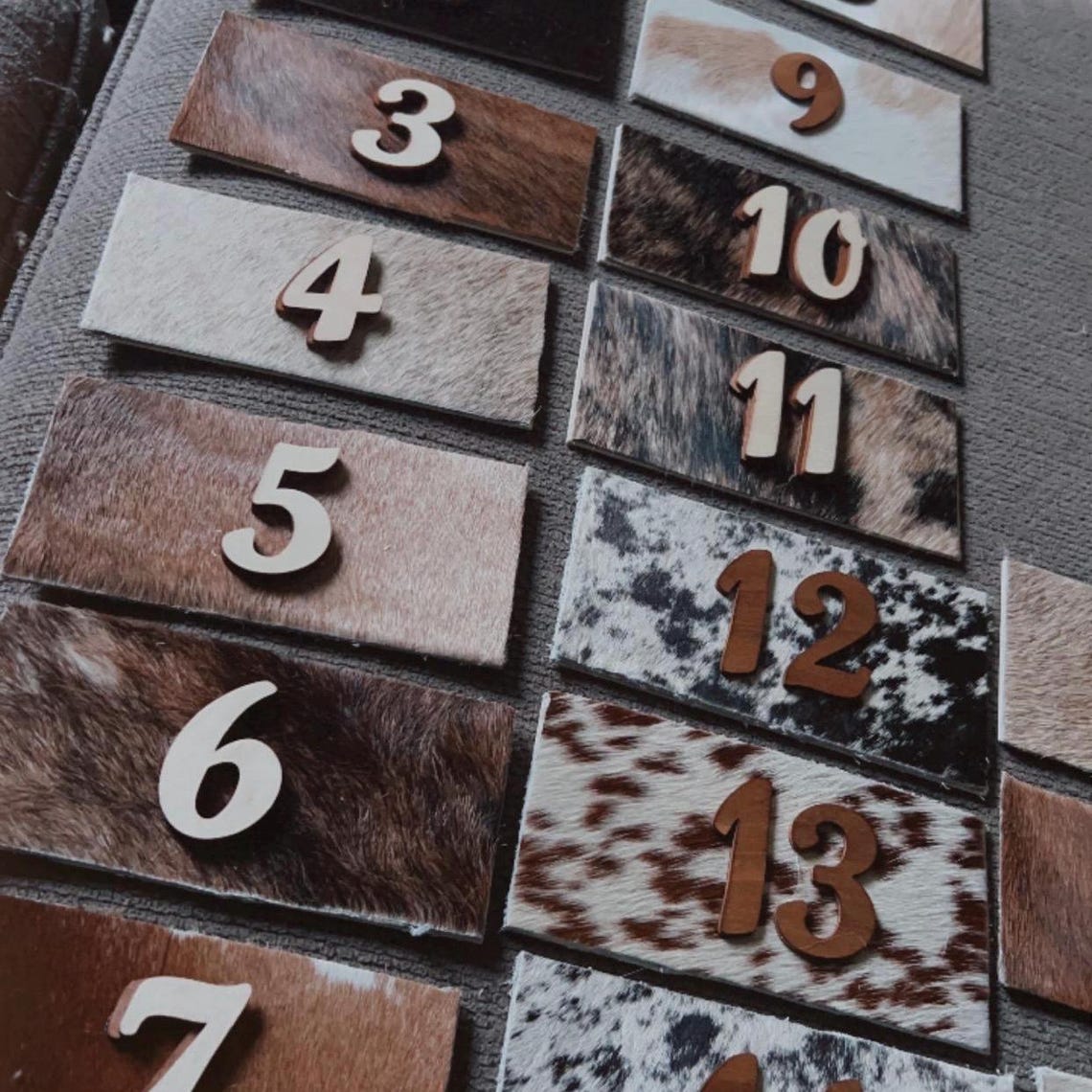 Authentic Cowhide Table Numbers - Etsy