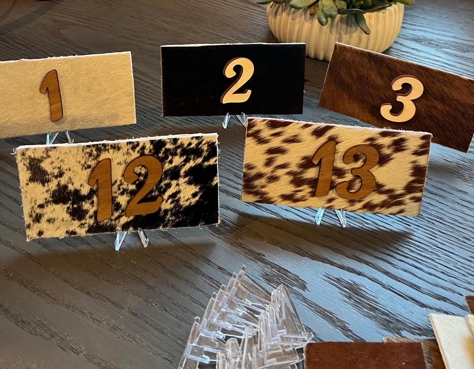 Authentic Cowhide Table Numbers - Etsy