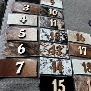 Authentic Cowhide Table Numbers - Etsy