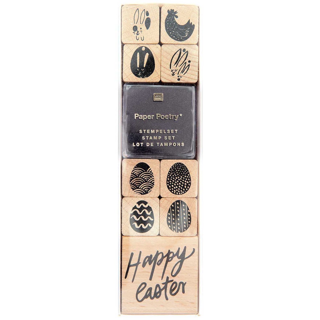 Rico Design Stamp Paper Poetry Stamp Set Happy Easter 9 Stamps - Etsy