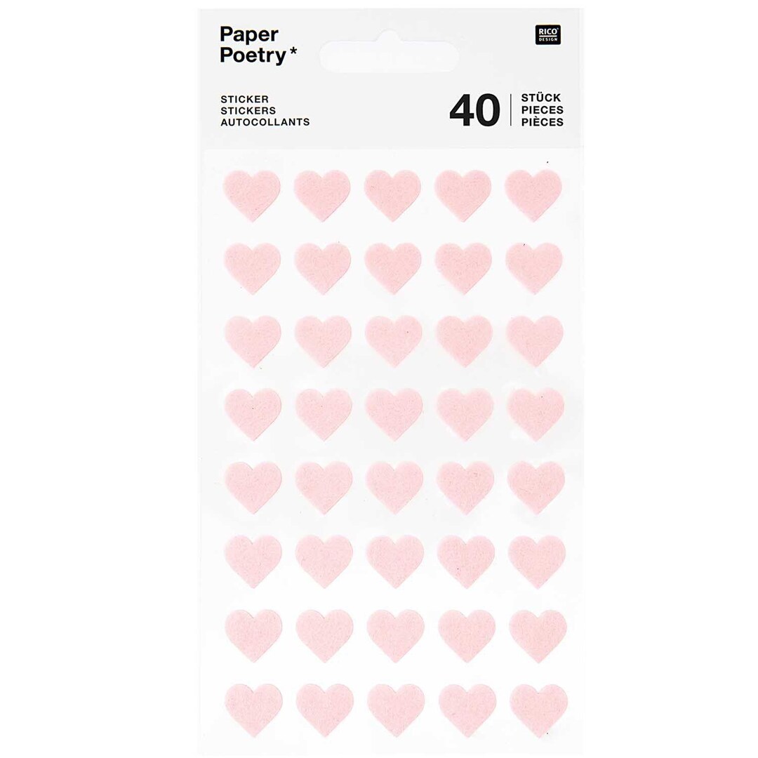Rico Design Paper Poetry Felt Stickers Hearts Small 1 Sheet - Etsy