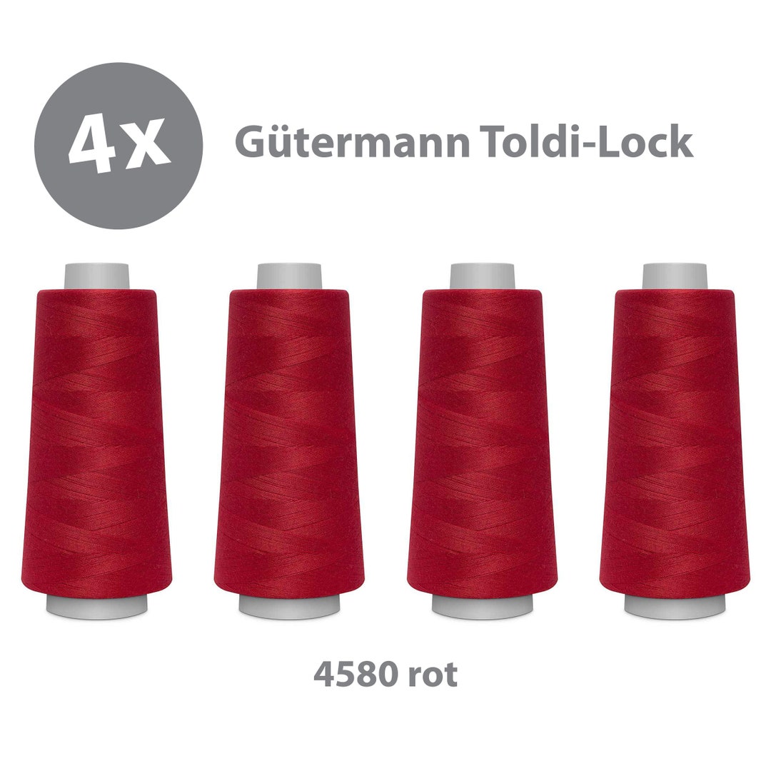 4 PIECES Gütermann Toldi Lock Col. 4580 Red Gütermann Toldi-lock Sewing ...