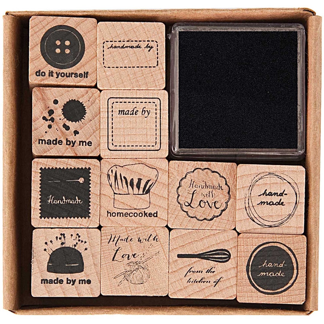 Rico Design Paper Poetry Stamp Set DIY 2 X 2 Cm 12 Pieces - Etsy